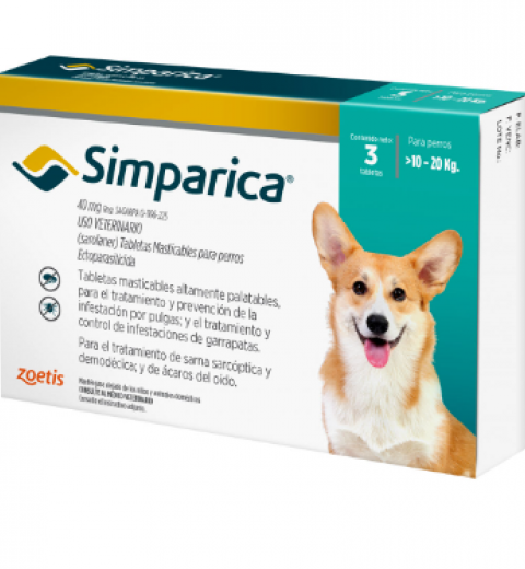 Simparica (3 Comprimidos) (5, 10, 20, 40, 80 y 120 mg)
