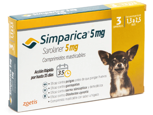 Simparica (3 Comprimidos) (5, 10, 20, 40, 80 y 120 mg)